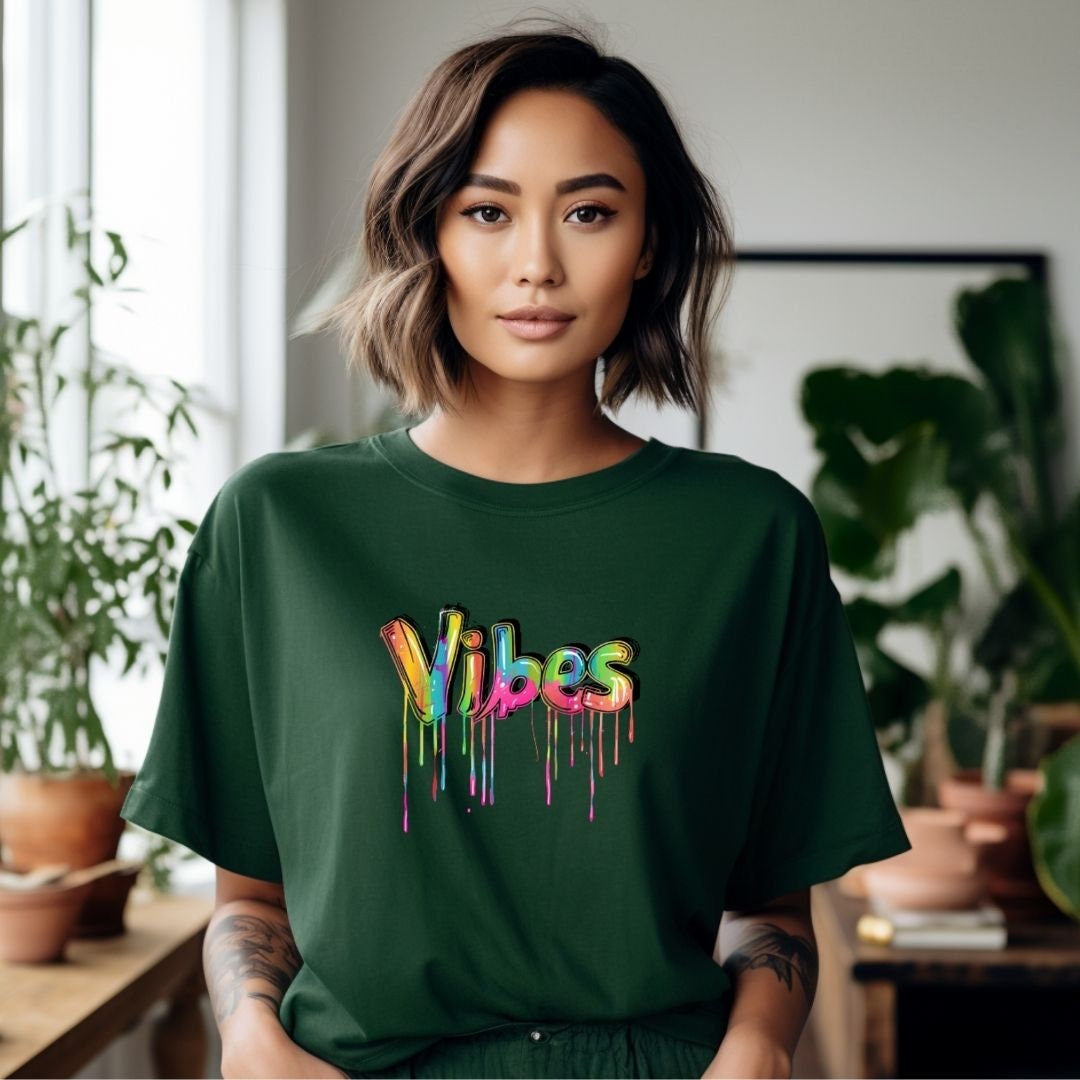 Colorful Drippy Vibes, Trendy Aesthetic, Hip-hop Graphic Tee Instant ...