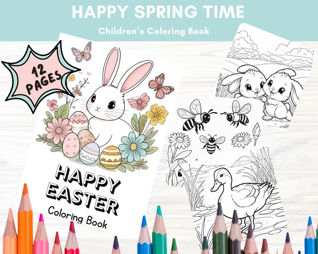 Spring Time Children's Coloring Book Bundle Perfect for Easter ...