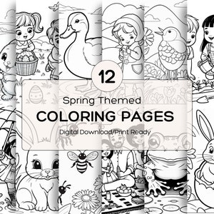 Spring Time Children's Coloring Book Bundle Perfect for Easter - Printable PDF - Etsy