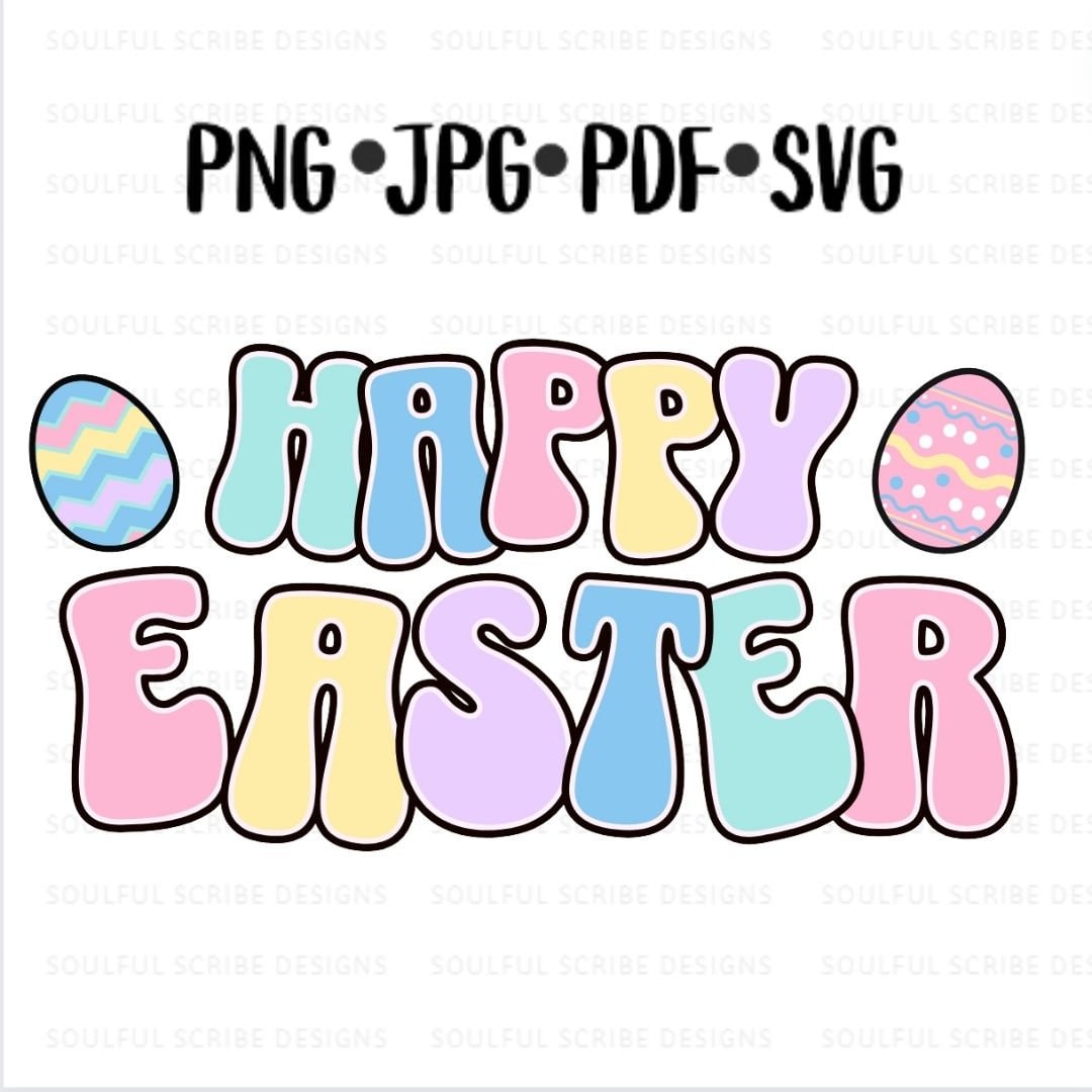 Happy Easter Digital Downloads for SVG Vinyl Projects -easter Eggs SVG ...