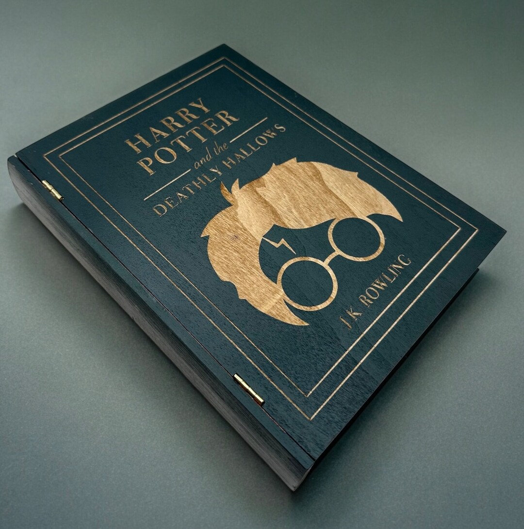 Deathly Hallows Wooden Engraved Book Box Handmade Magical Gift for All ...