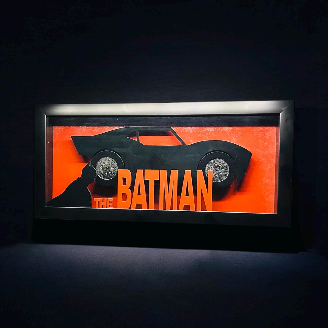 Batmobile Shadowbox Fan Art Multi-layer Laser Cut Wood Glass Display ...