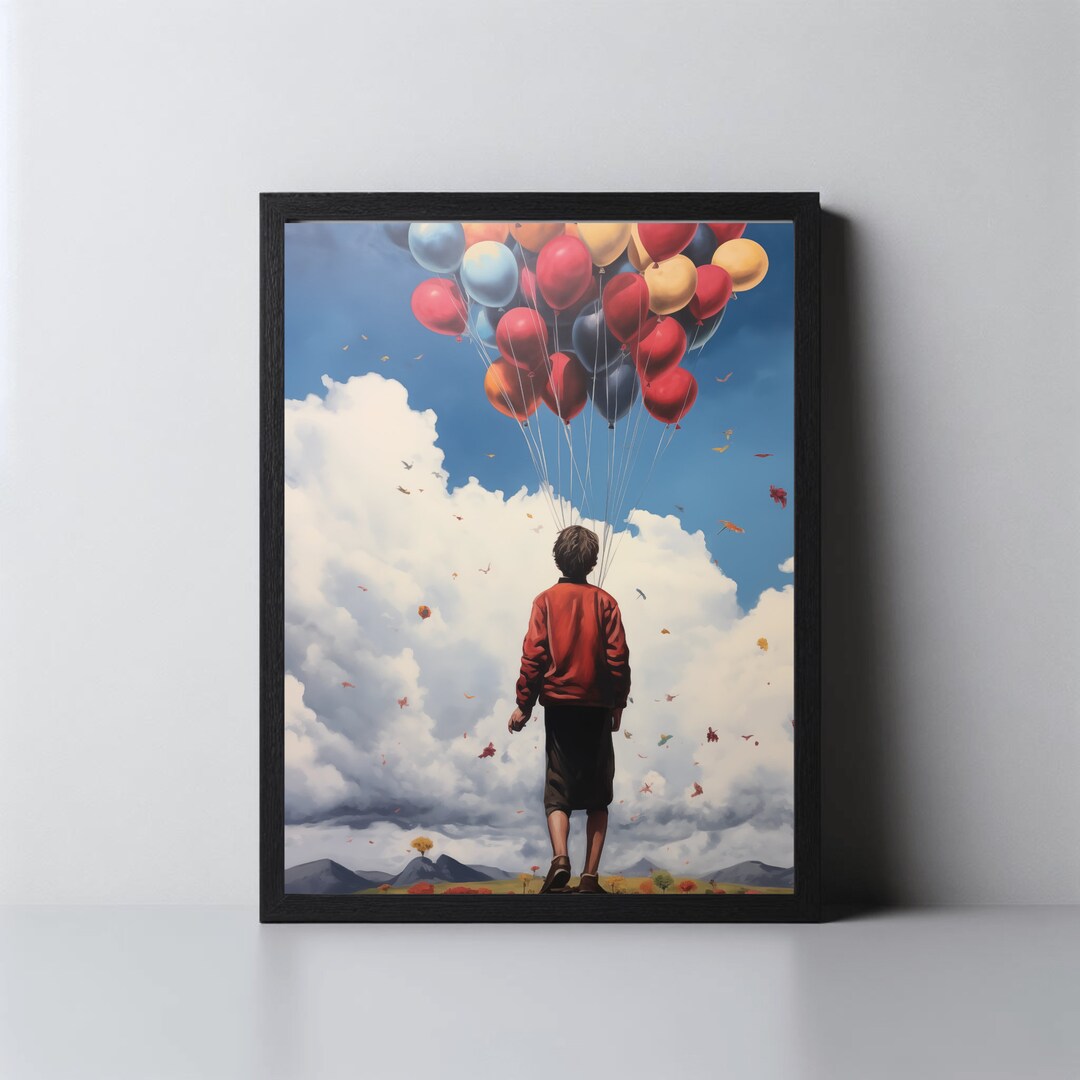 Boy and Balloons Digital Download, Poster Download, Printable Art, Home ...
