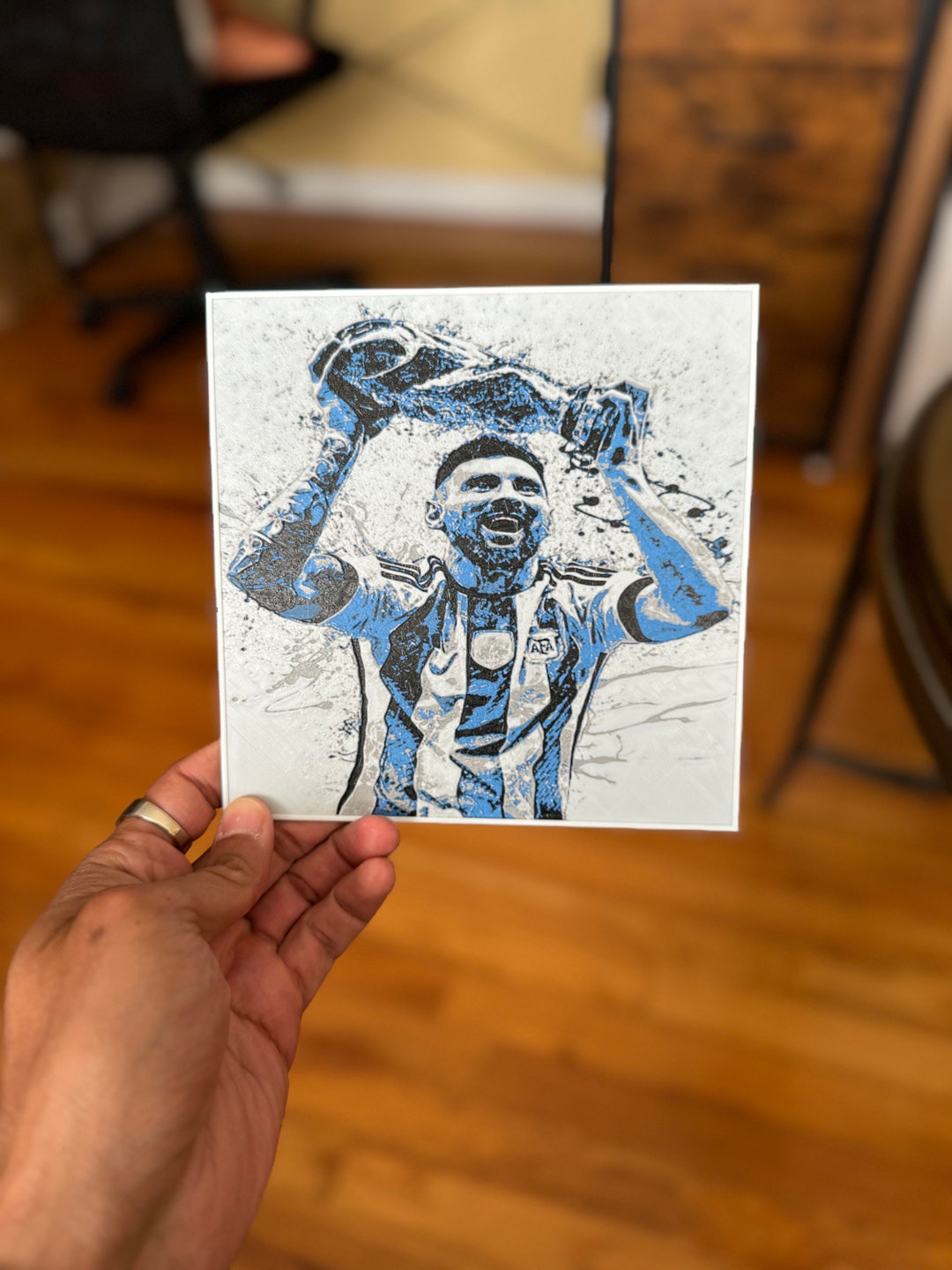 Argentinas Messi - Hue Forge Wall/desk Plate. 6 5/8” X 6 5/8” X 1/8 ...