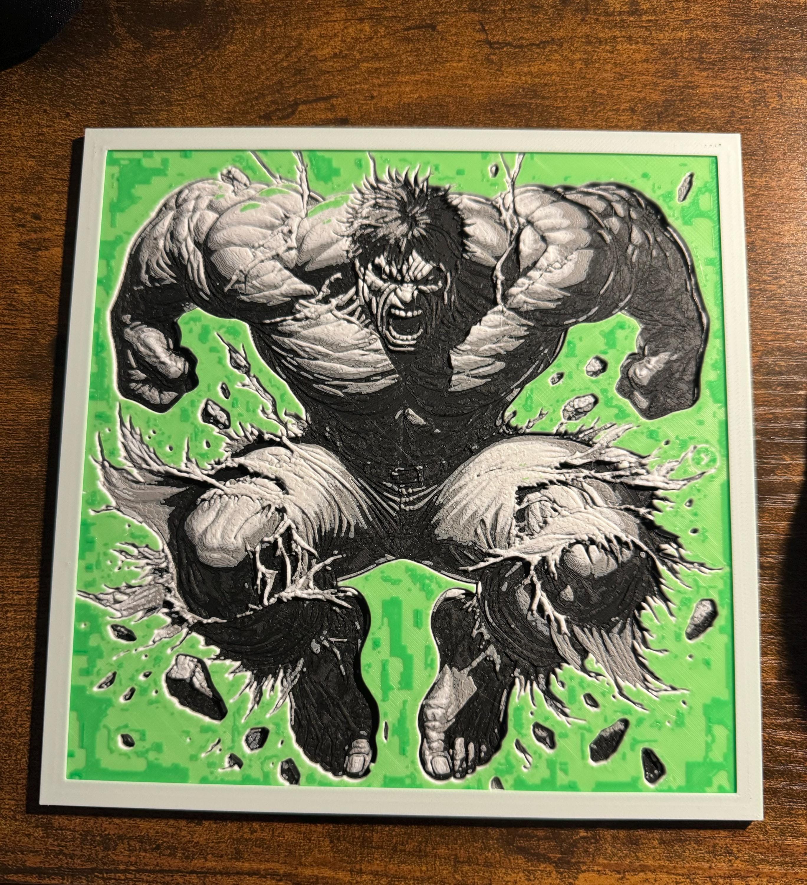 The Hulk From Marvel - Hue Forge Wall/desk Plate. 7” X 7” X 1/8” Thick ...