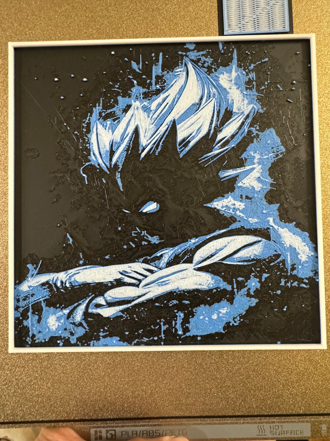 Vegeta SS Blue - Hue Forge Wall/desk Plate. 6 5/8” X 6 5/8” X 1/8 ...