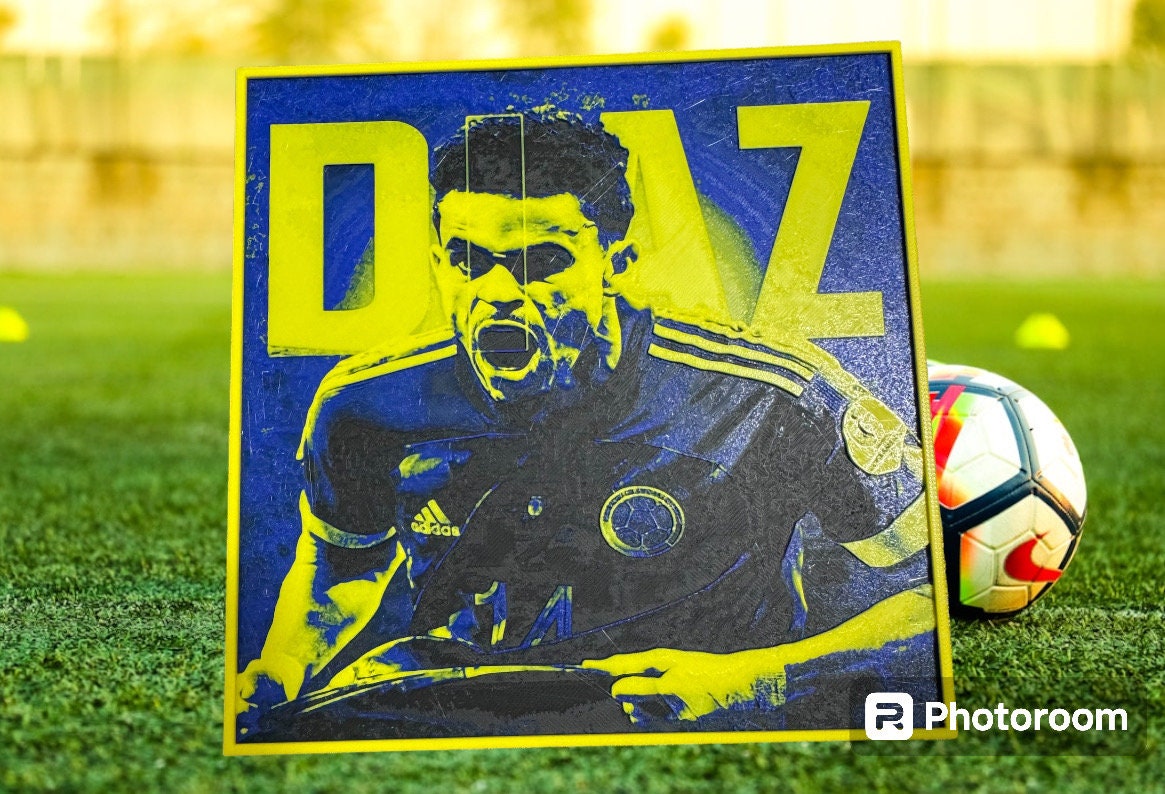 Colombia’s Luis Diaz - Hue Forge Wall/desk Plate. 7” X 7” X 1/8” Thick ...