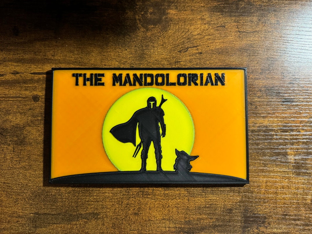 The Mandolorian With Grogu Wall/desk Plate. 7 3/4 X 4 1/2 X 3/16 Thick ...