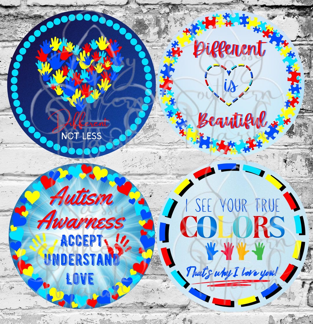 Autism Awareness Car Freshie PNG Bundle, Round Freshie Cardstock Images ...