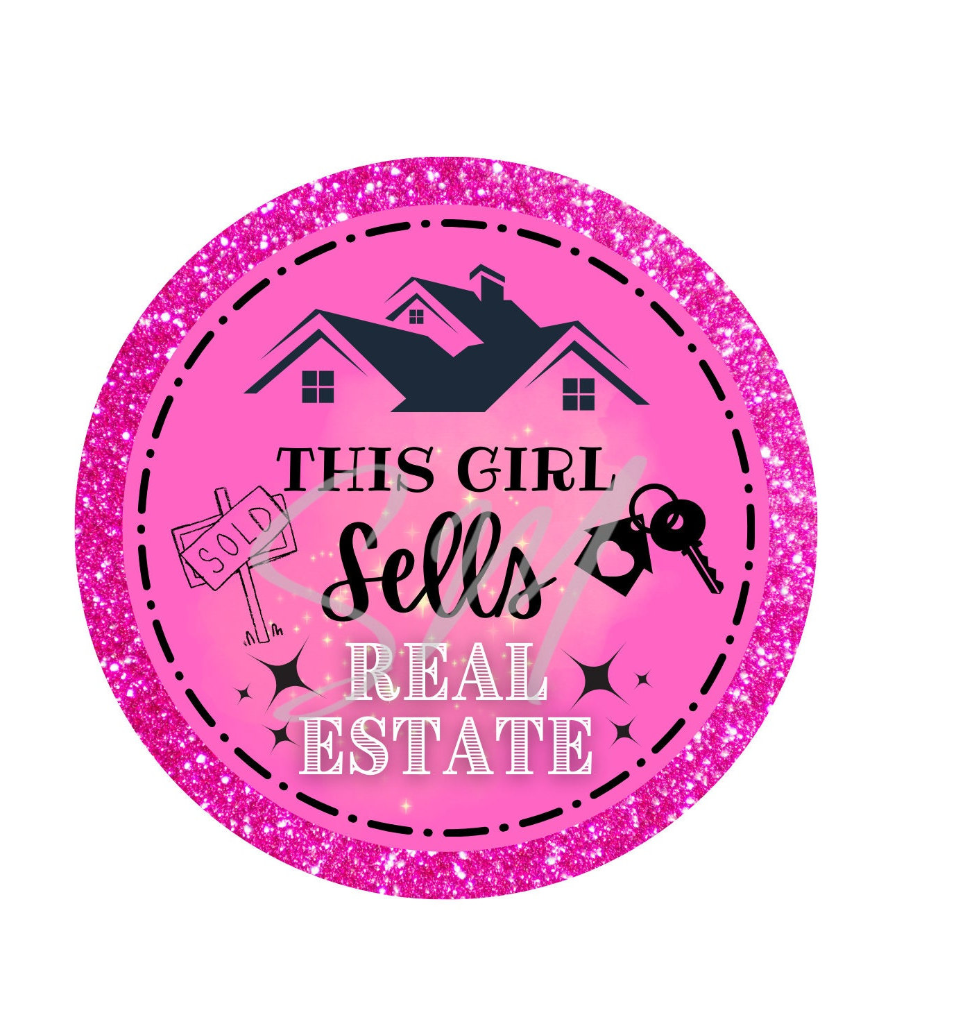 Real Estate Agent Car Freshie PNG, Round Freshie Cardstock Realtor ...