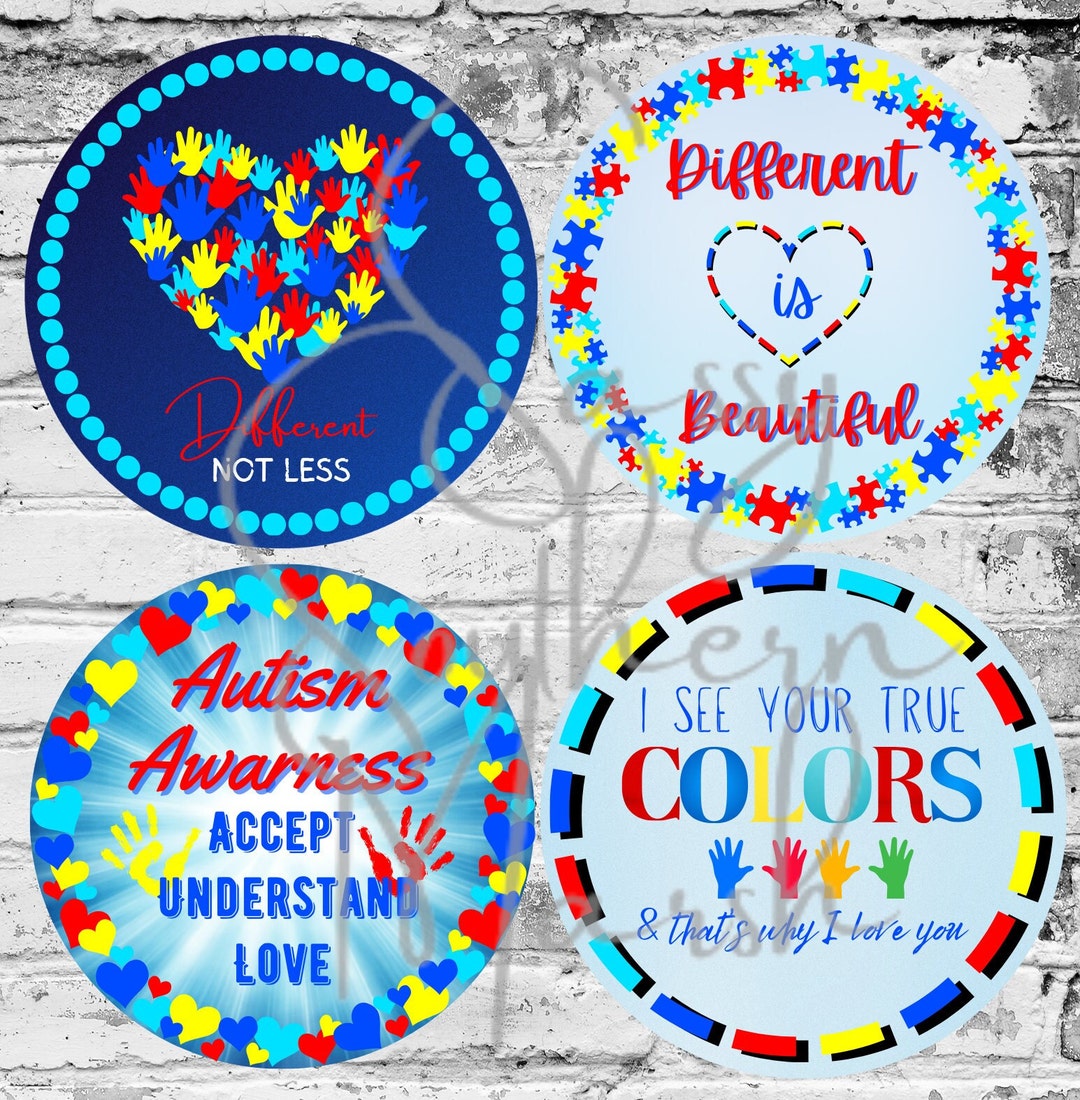 Autism Awareness Car Freshie PNG Bundle, Round Freshie Cardstock Images ...
