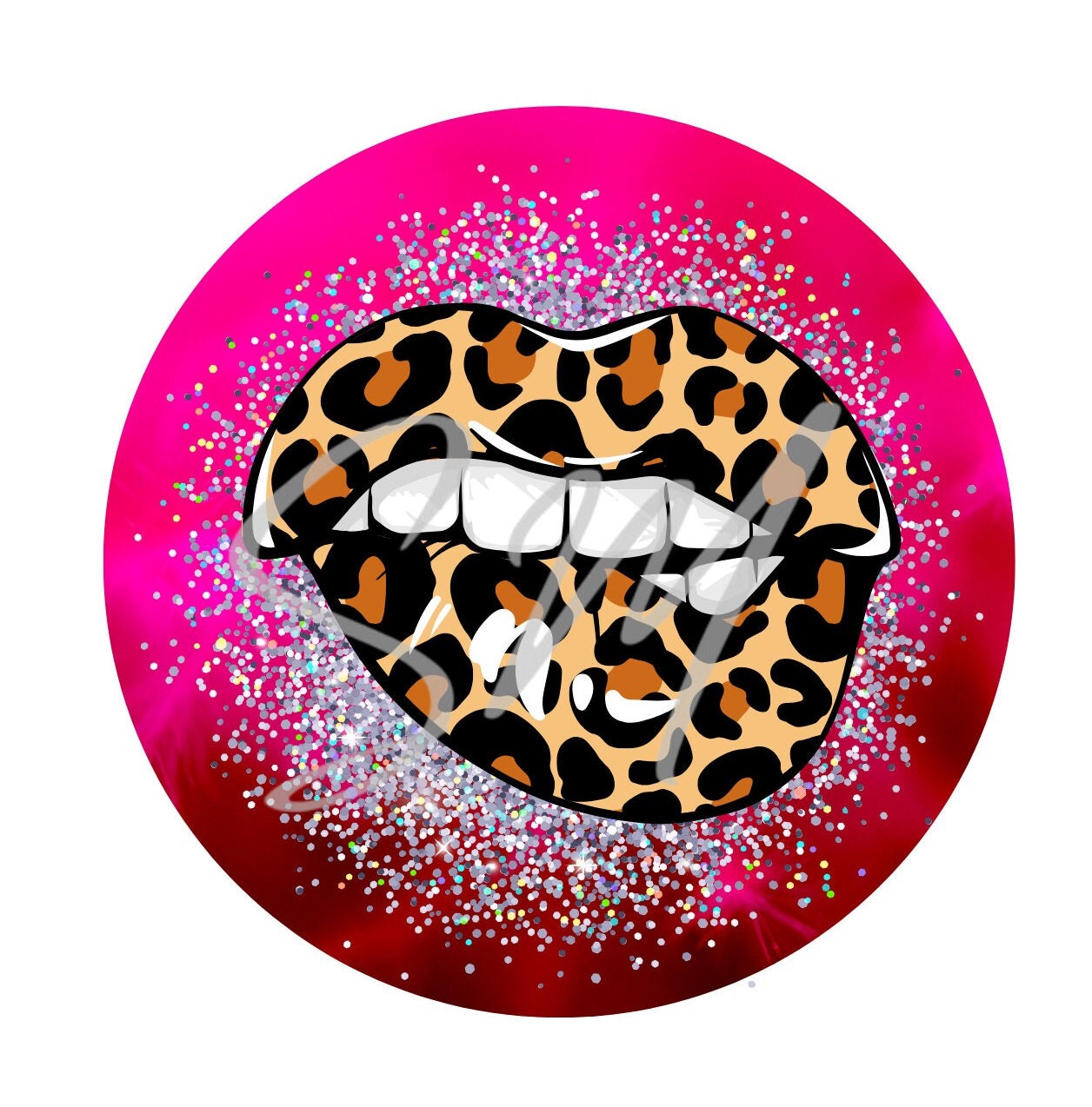 Leopard Lips Car Freshie PNG, Round Freshie Cardstock Image, Instant ...