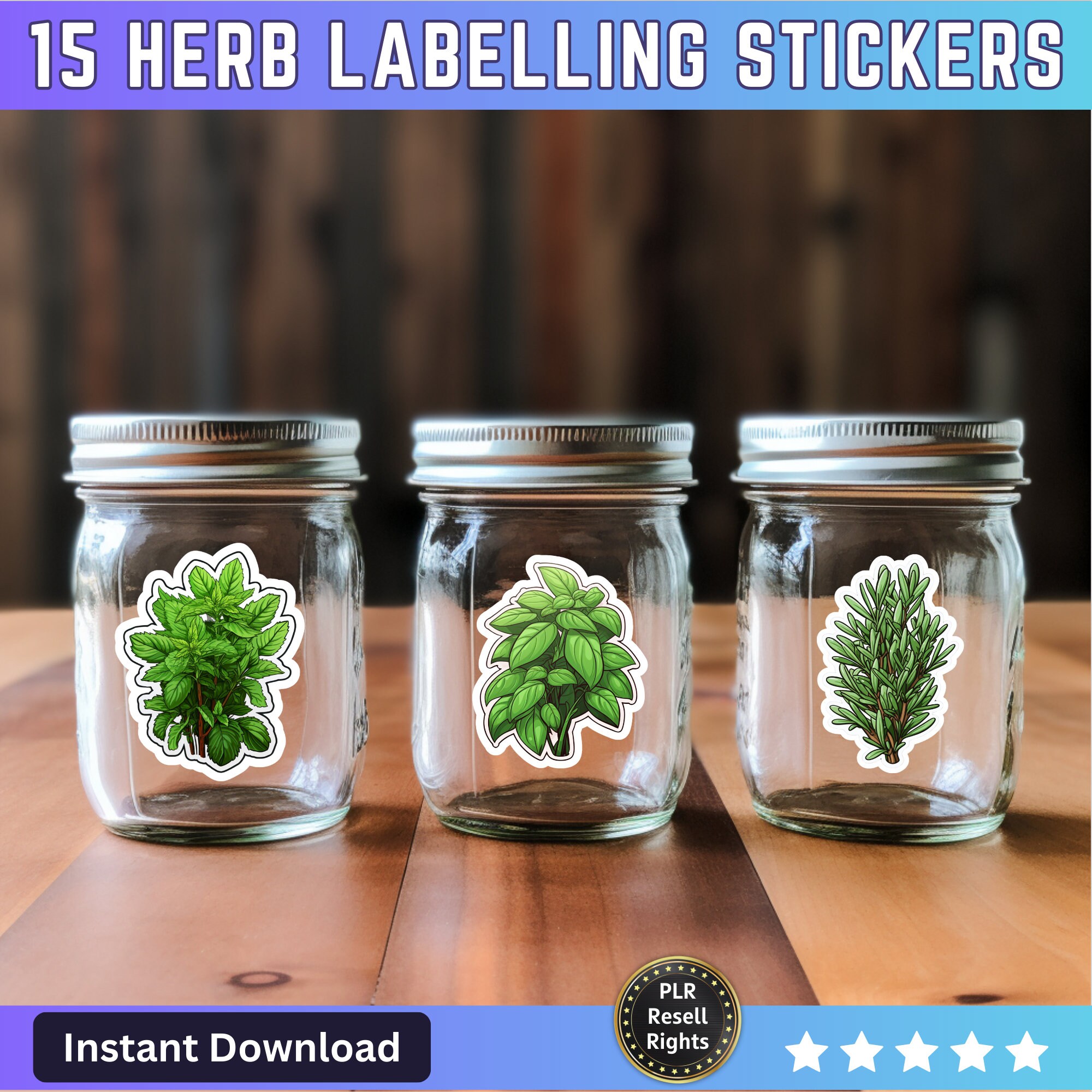15 Herb Labelling Digital Icon Stickers Precropped Canva PNG Download ...