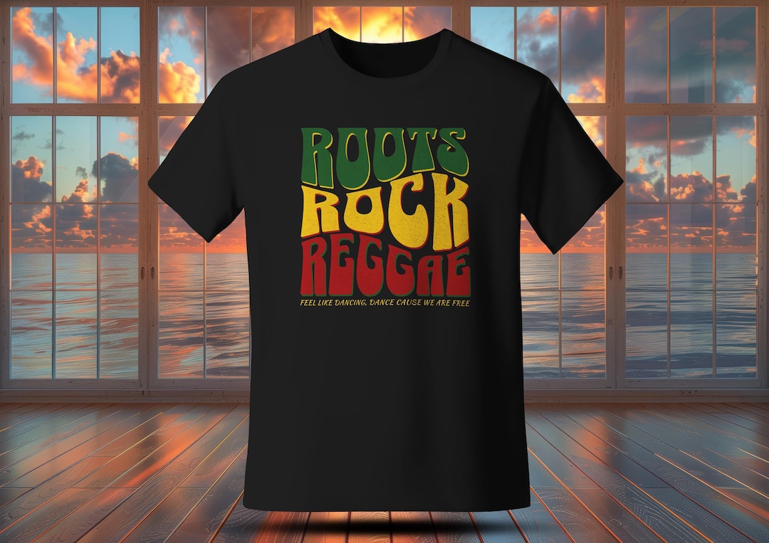 Roots Rock Reggae T-shirt, Reggae Music, Red Yellow and Green, Concert ...