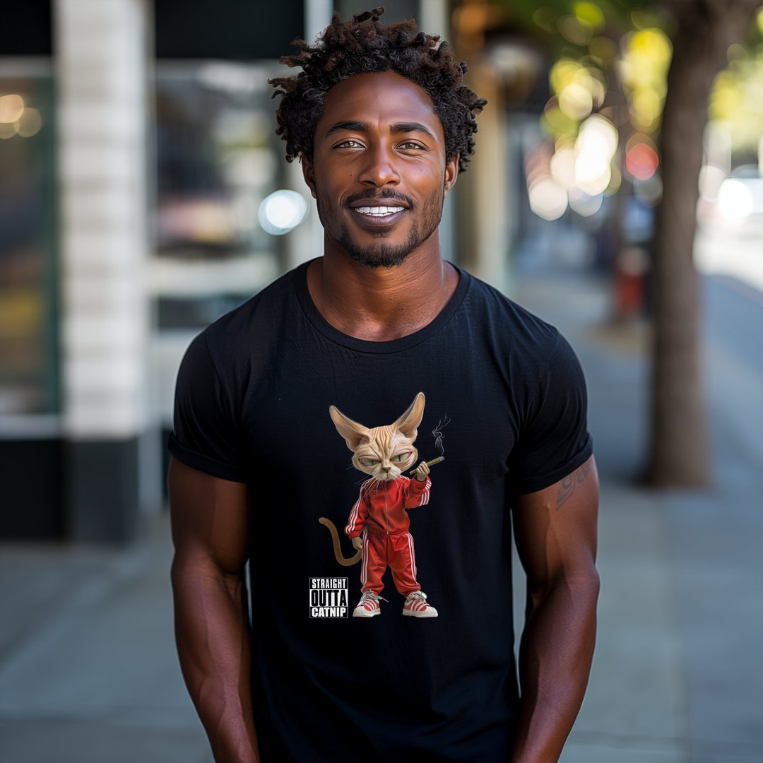 Cat Smoking a Joint T-shirt, Straight Outa Catnip Shirt, Weed Gift ...