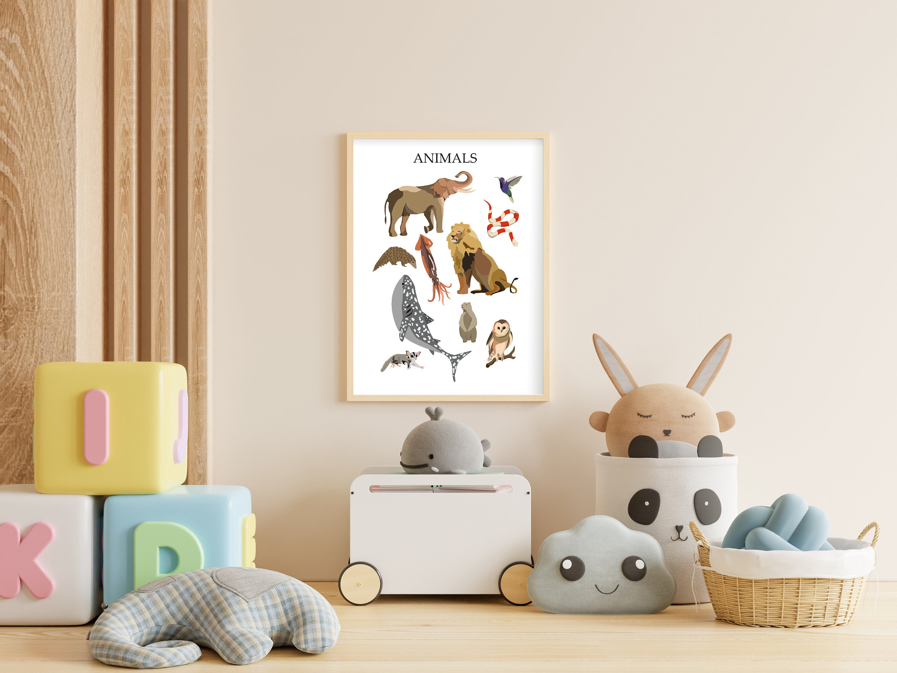 Children's Posters, Wild Animals Poster, Art Print, Children's Room ...