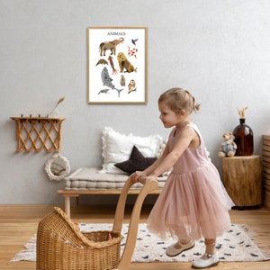 Children's Posters, Wild Animals Poster, Art Print, Children's Room ...