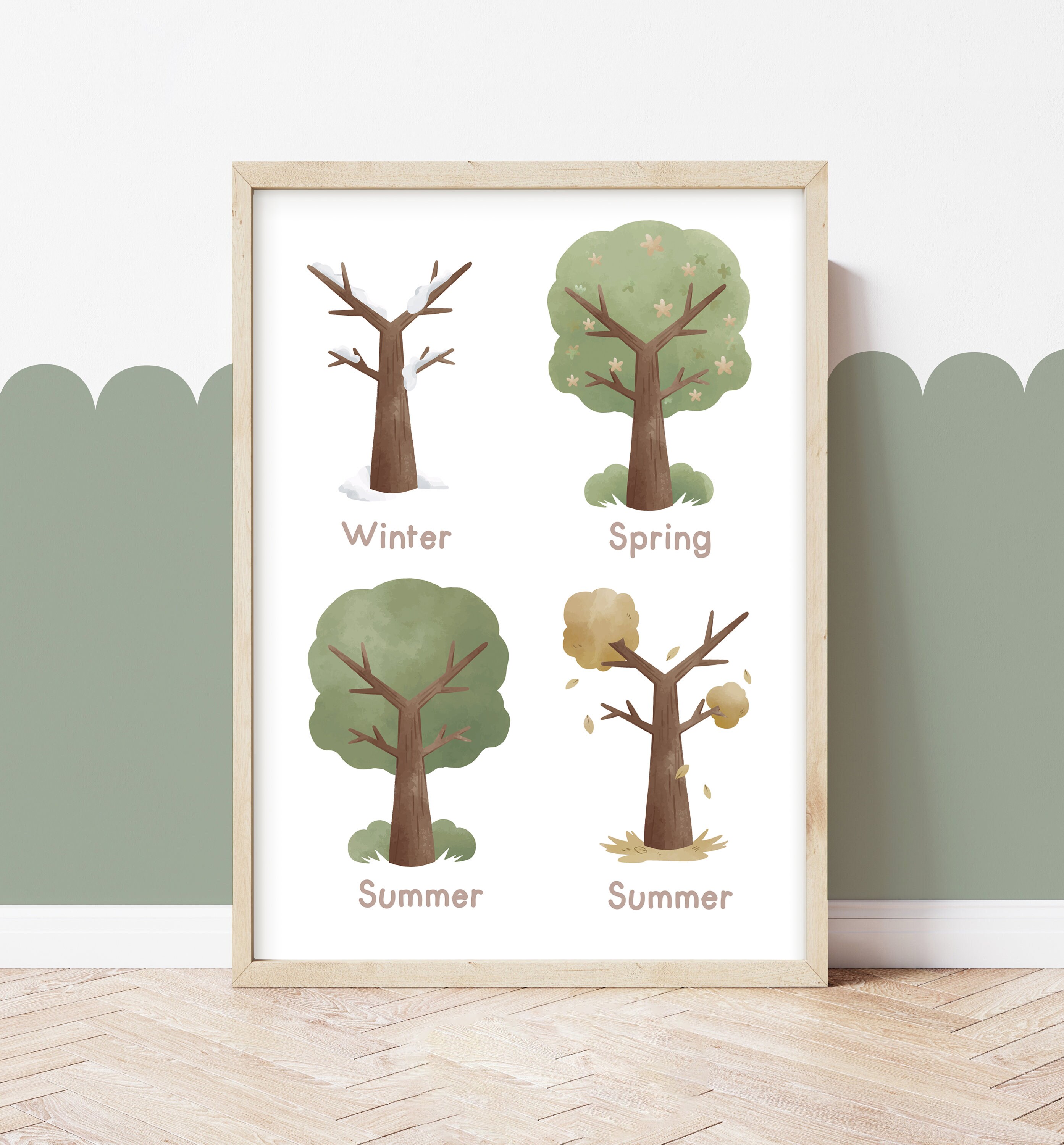 Seasons Poster, Art Print, Digital Download, Colors Educational Poster ...