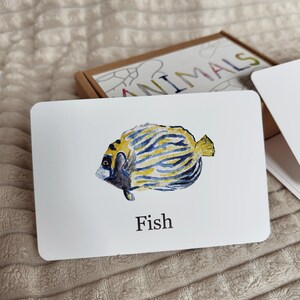 20 Animals Cards, Flash Cards, Preschool Cards, Educational Watercolor ...