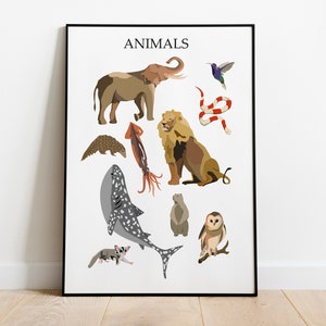 Children's Posters, Wild Animals Poster, Art Print, Children's Room ...