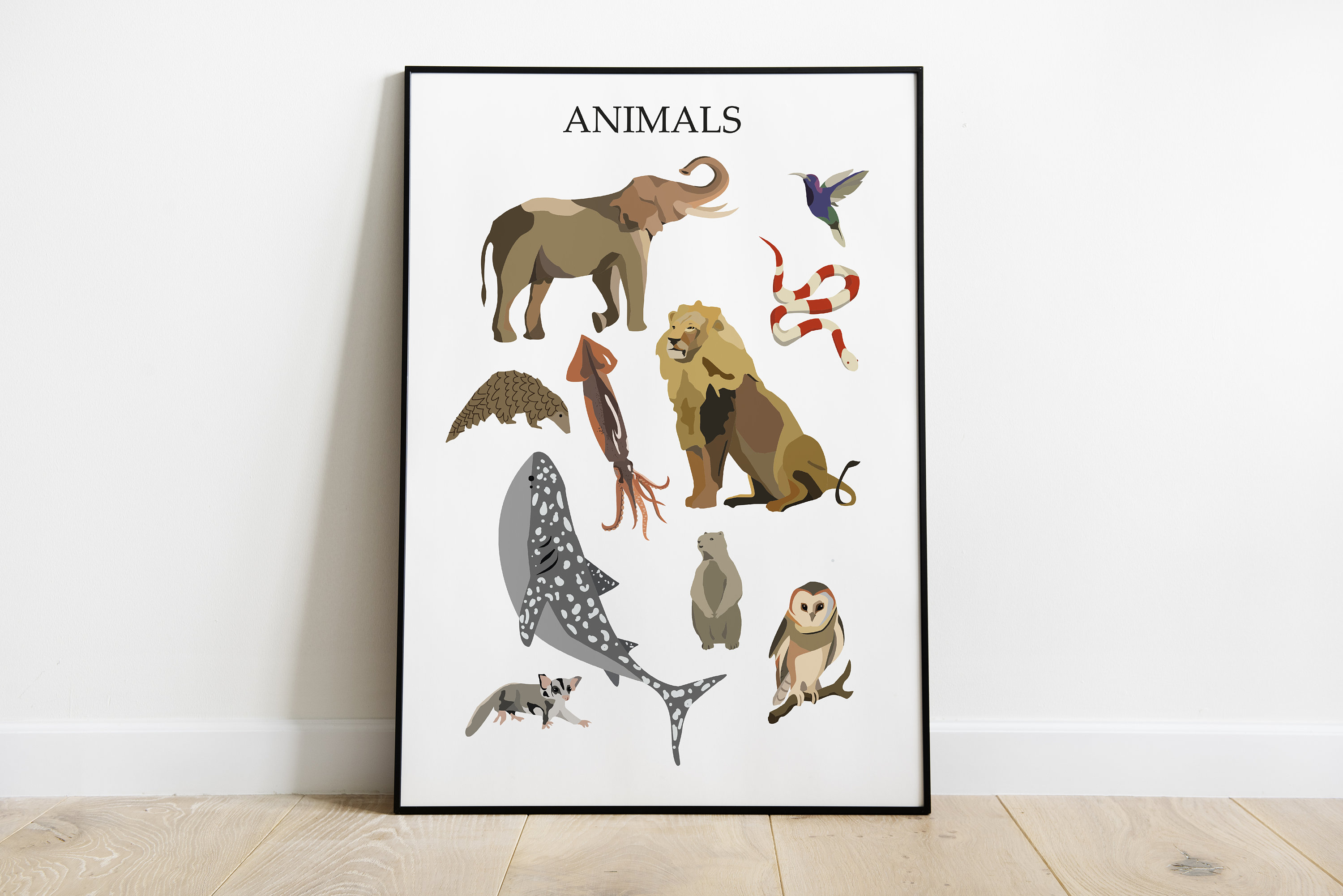 Children's Posters, Wild Animals Poster, Art Print, Children's Room ...