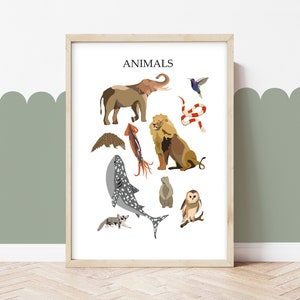 Children's Posters, Wild Animals Poster, Art Print, Children's Room ...