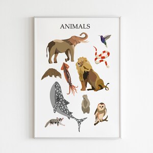 Children's Posters, Wild Animals Poster, Art Print, Children's Room ...