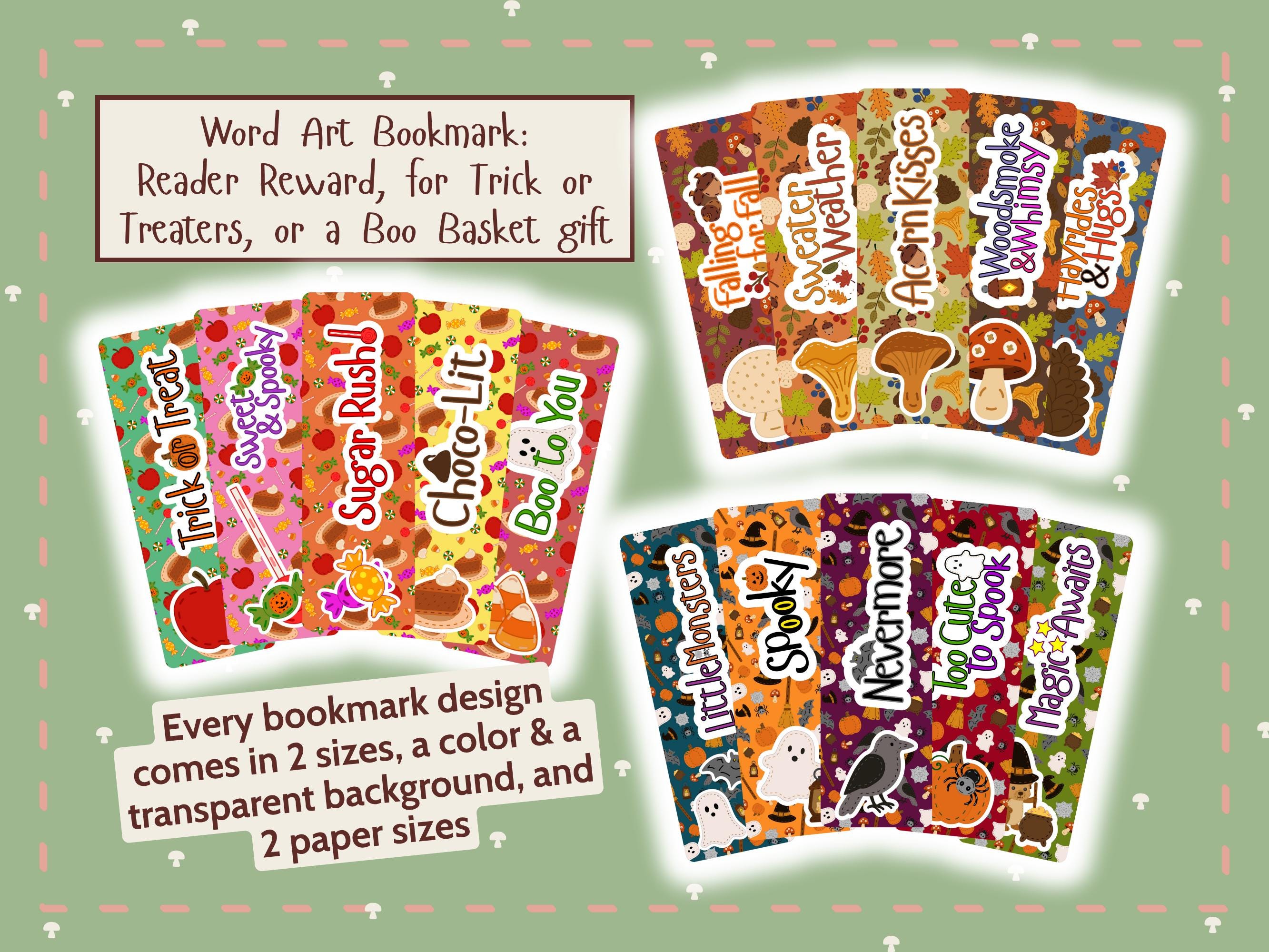 Printable Halloween and Autumn Mega Bookmark Bundle - 60 Bookmarks for ...