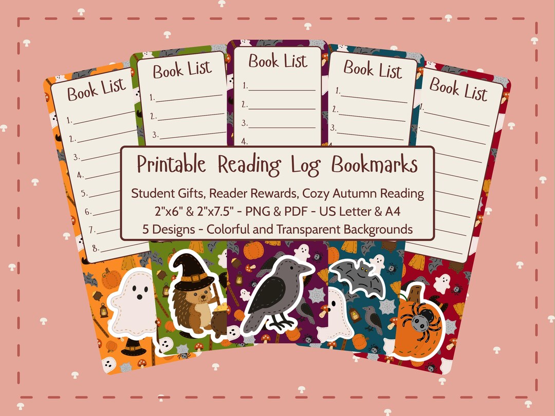 Printable Halloween Bookmarks for Kids - Reading Logs for Classroom and ...