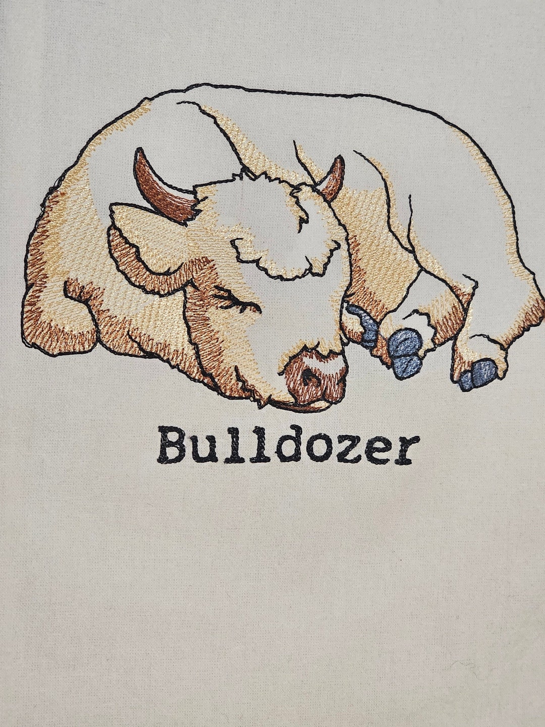 Funny Flour Sack Tea Towel, Hilarious Bulldozer, Funny Play on Word ...