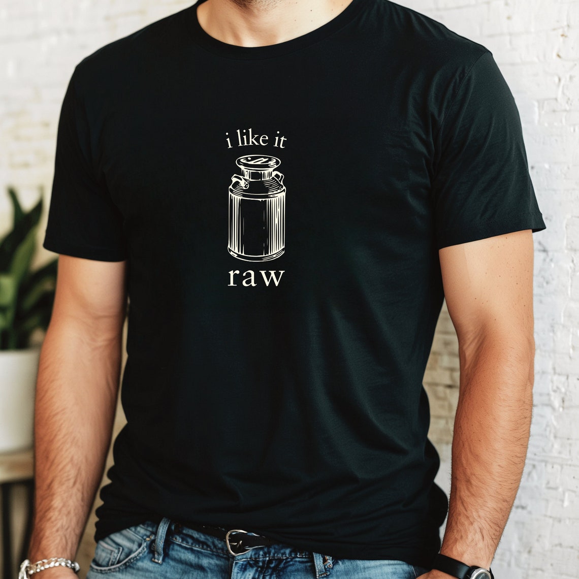 I Like It Raw (milk) T Shirt - Cream Print - Etsy