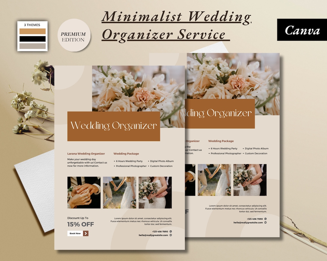 Beige Minimalist Wedding Organizer Service Poster, All-inclusive ...