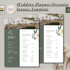 Wedding Business Invoice Template, Printable and Editable, Wedding ...