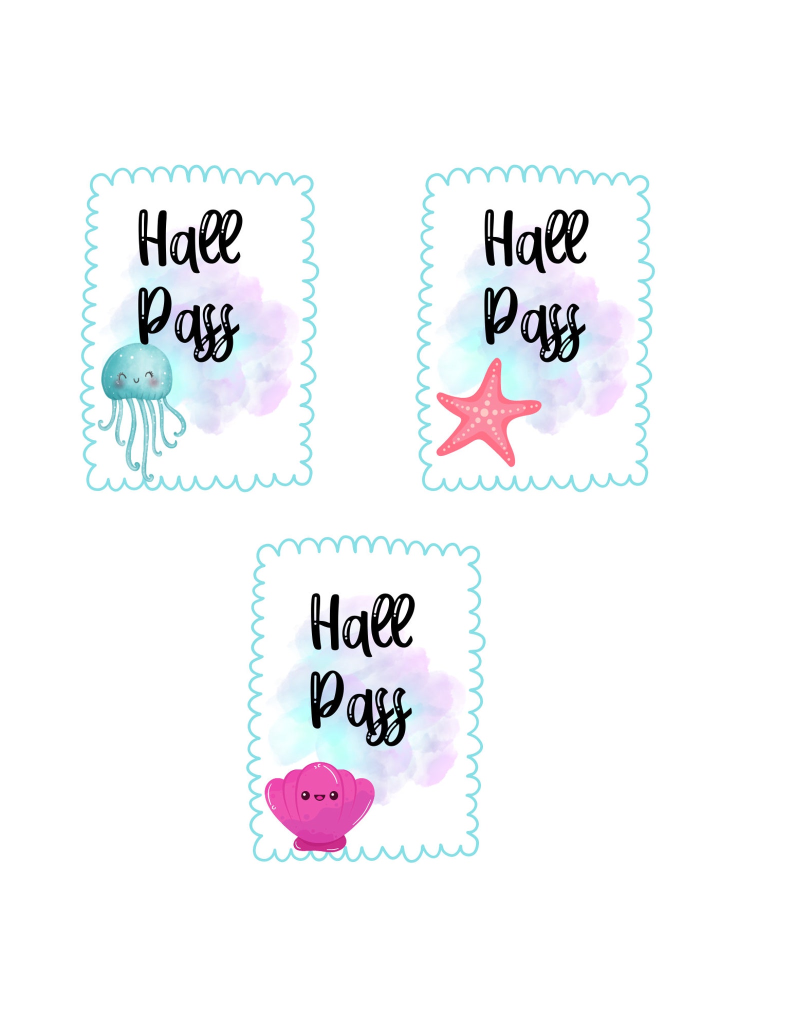 Under the Sea Binder Covers and Hall Passes - Etsy