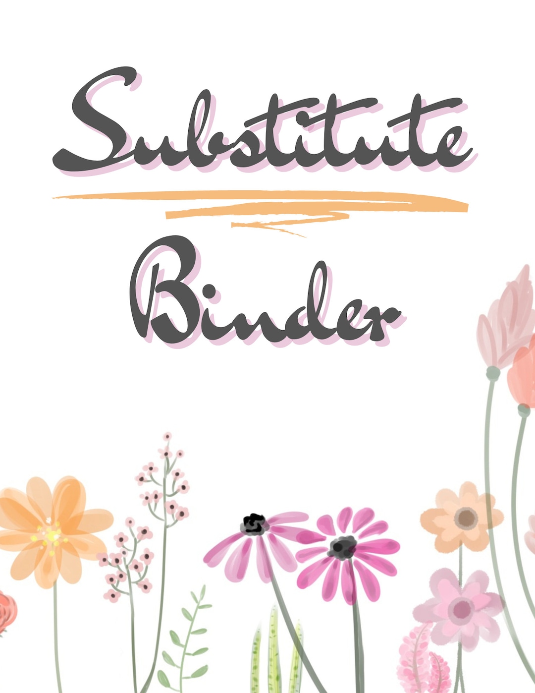 Wildflower Binder Covers, Spine Covers, and Hall Passes - Etsy