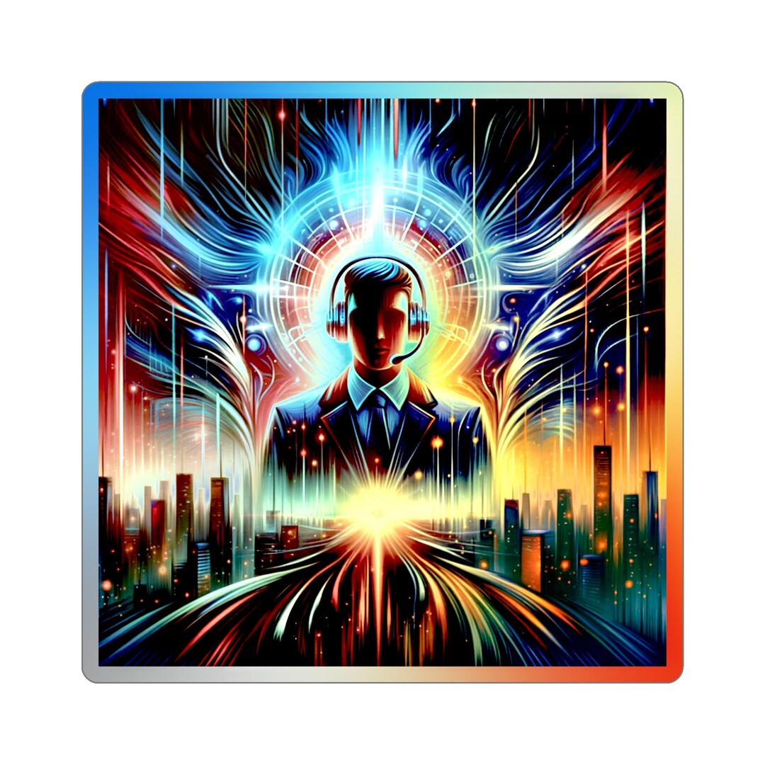 Retro Radiance the Holographic Headset Hero Sticker - Etsy