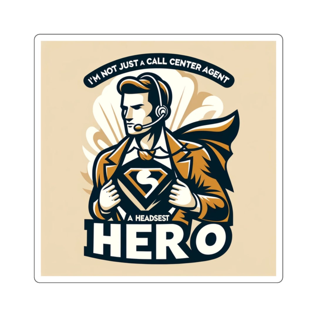 Headset Hero the Call Center Crusader Sticker - Etsy