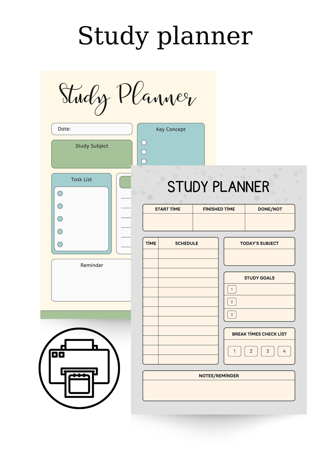Printable Study Planner,lesson Template Planner, Weekly, Daily Plans ...
