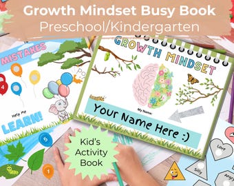 Growth Mindset Activity Book: Homeschool Kindergarten Printable ...