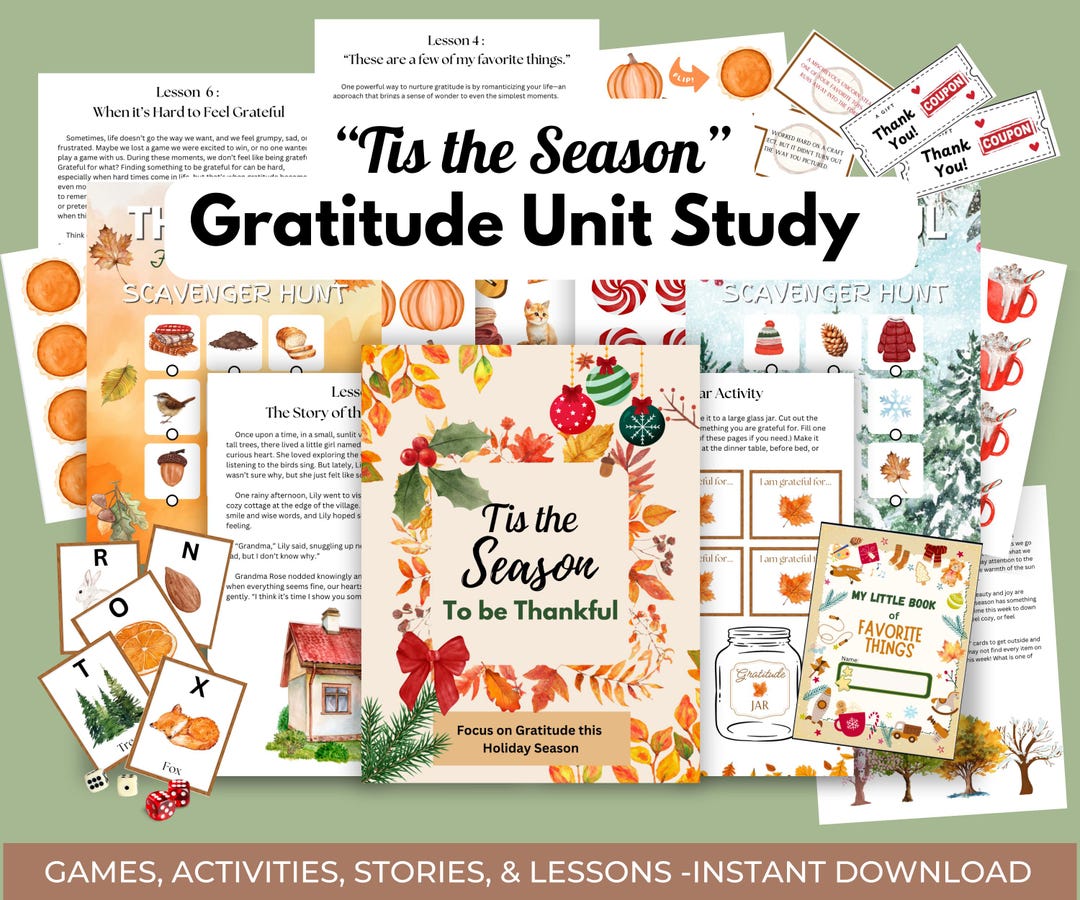 Gratitude Unit Study, Thanksgiving Unit Study, Christmas Unit Study ...