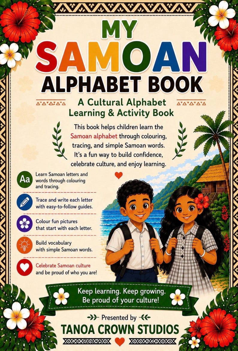 Samoan Alphabet Book | Cultural Learning Activity for Kids (digital ...
