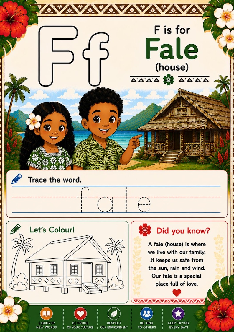 Samoan Alphabet Book | Cultural Learning Activity for Kids (digital ...