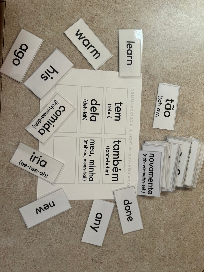 180 English-portuguese (portugal) Sight Words Flashcards (kindergarten ...
