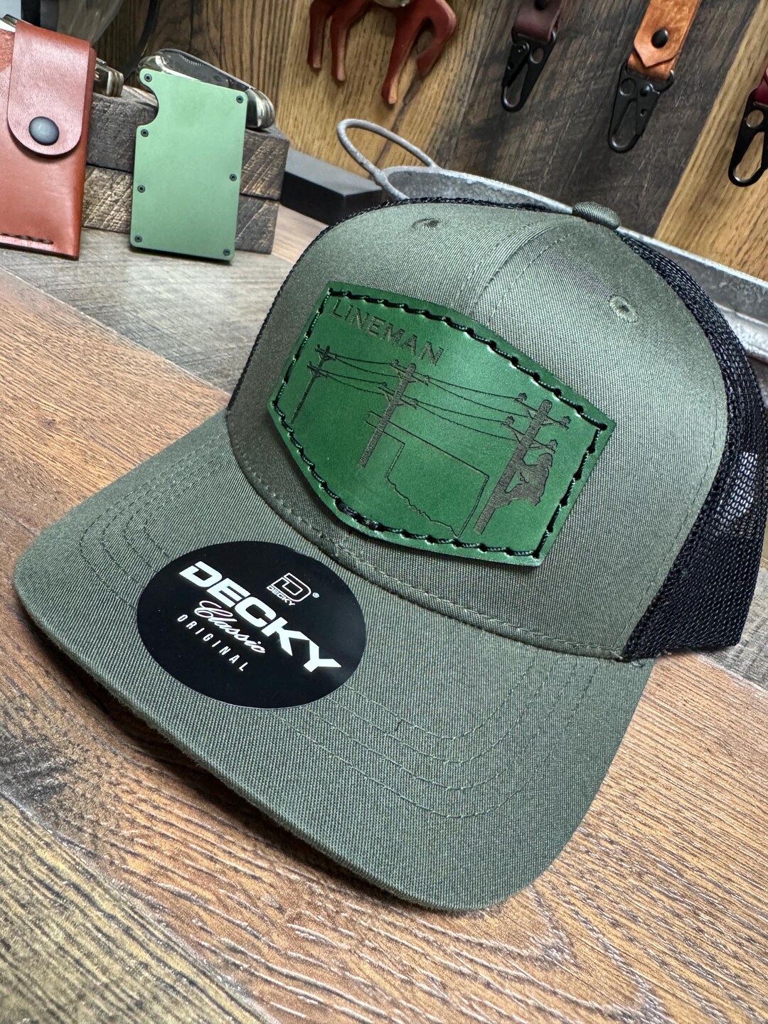 Lineman Hat, Blue Collar Hat, Dirty Hands, Clean Money, Electrician, Lineman, Groundman, Leather ...