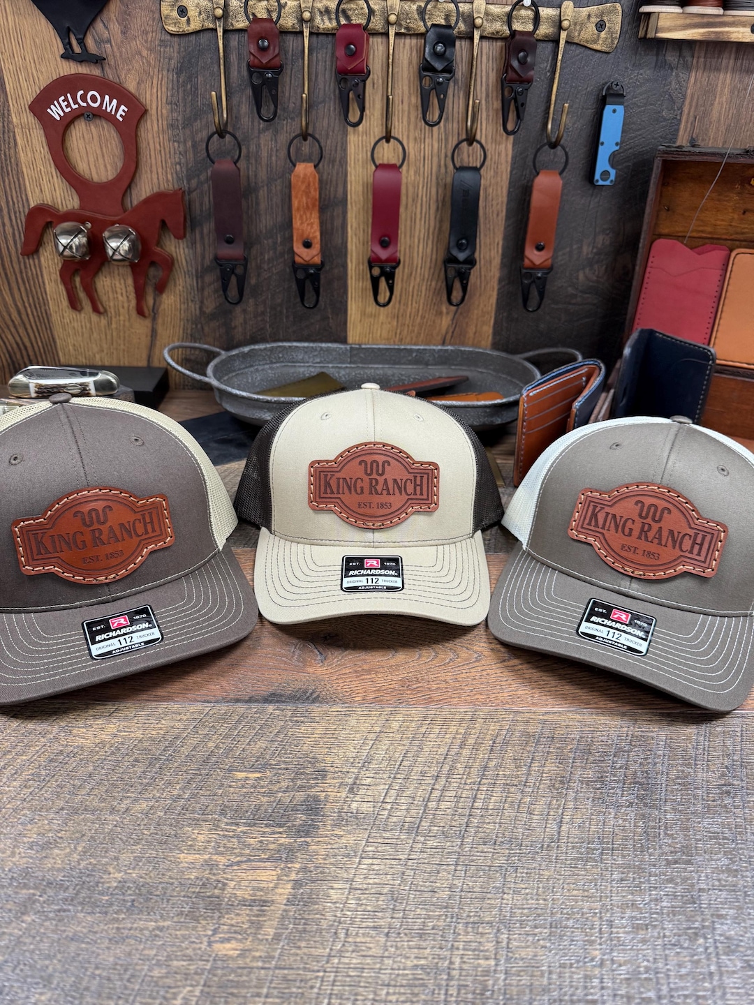 King Ranch, King Ranch Hat, Leather Patch Hat, F250, F350, F150, Bronco ...