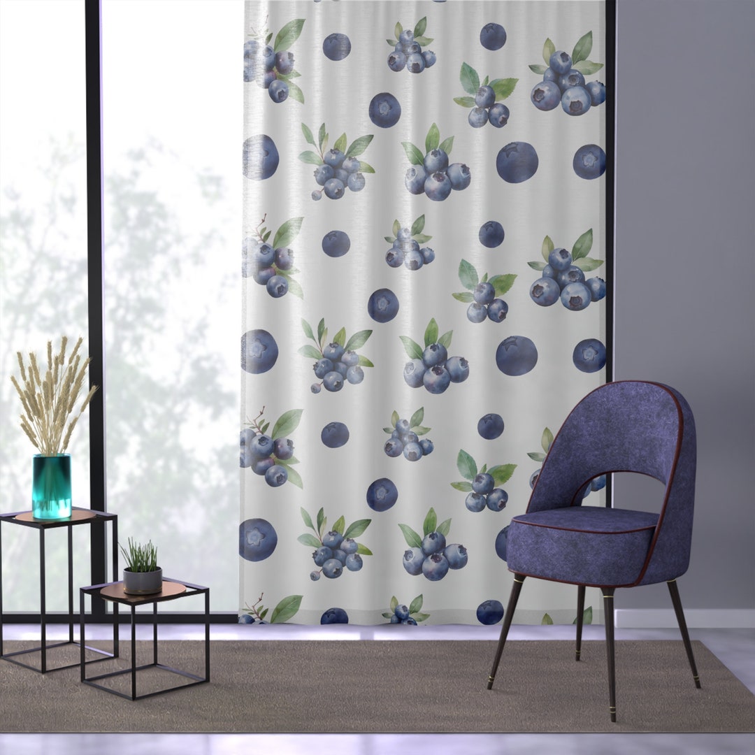 Blueberry Window Curtain - Etsy