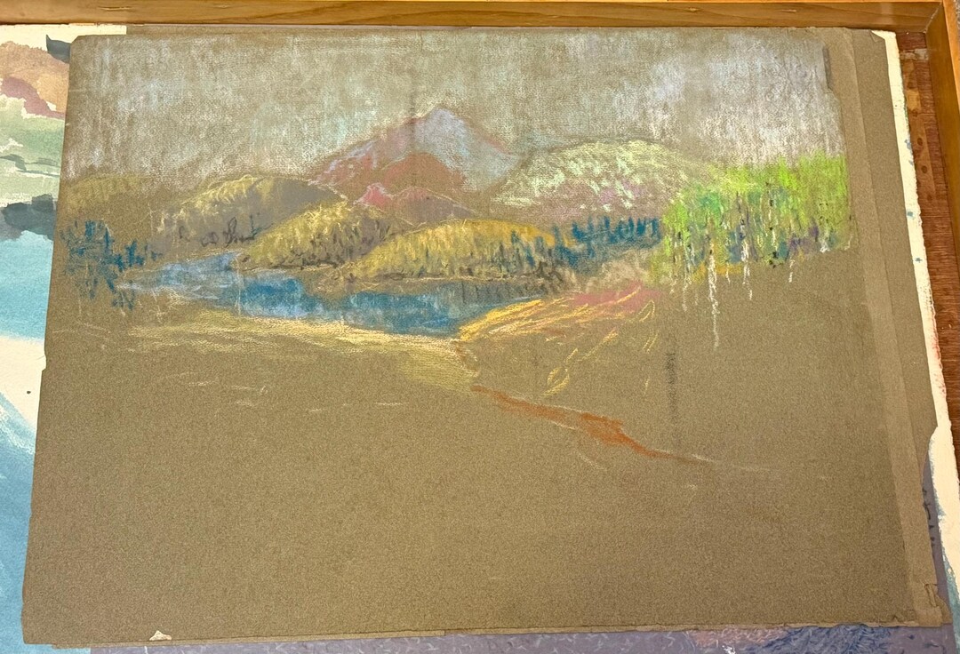Unfinished Landscape / Oil Pastel on Paper / Original Artwork - Etsy