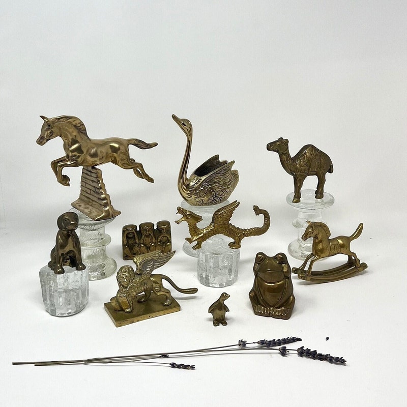 Brass Animal Figurines - Etsy