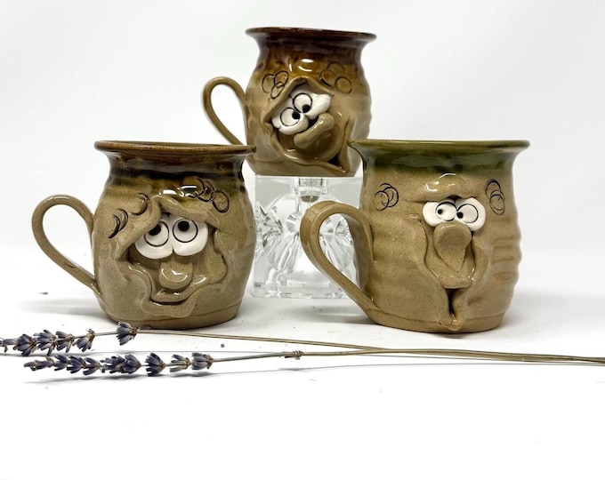 1990s PRETTY UGLY Pottery Mugs (wales) | Studio Pottery Pair Coffee Mug ...
