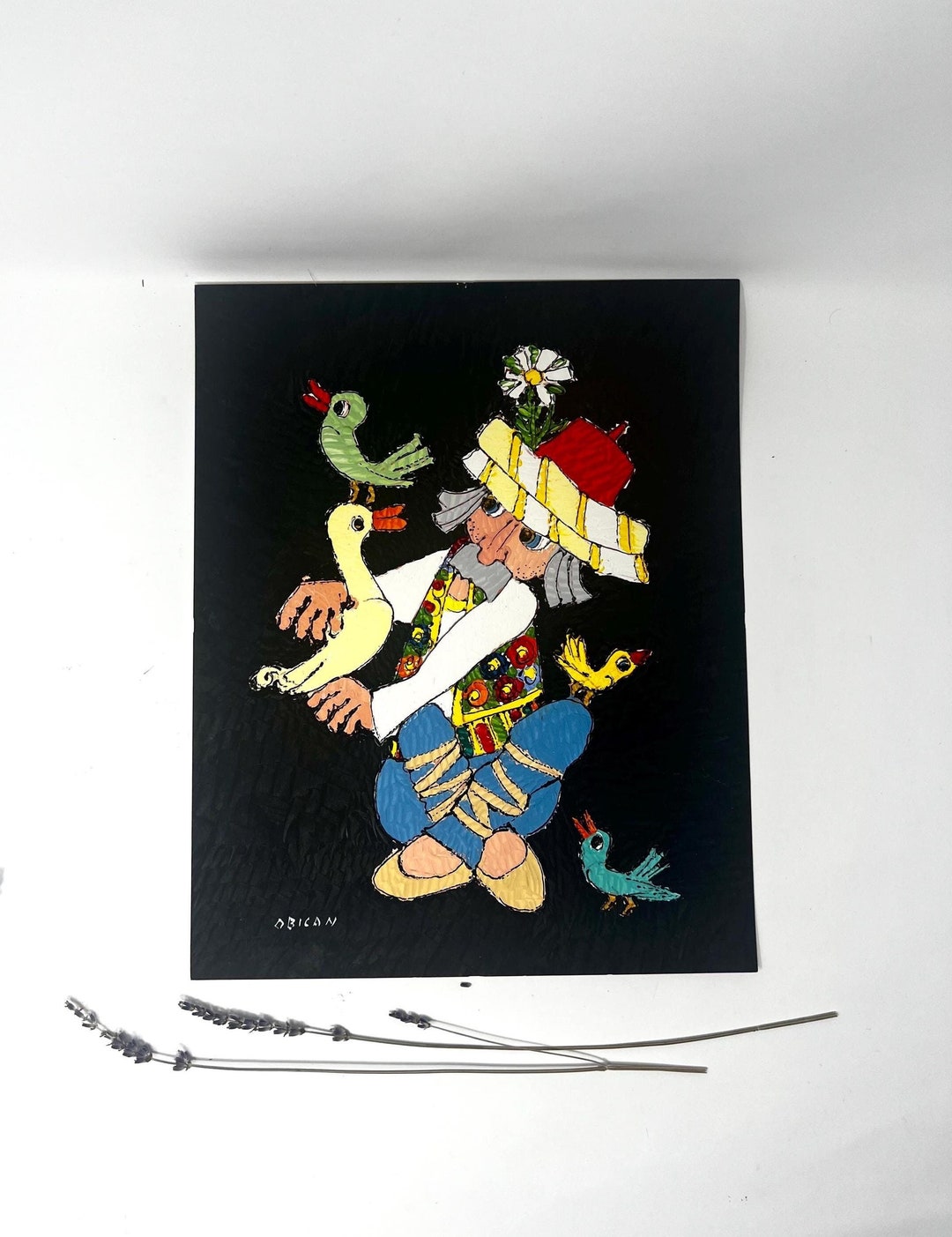 1960s Jovan OBICAN (france) Signed Painting | Tempera Painting on Paper ...